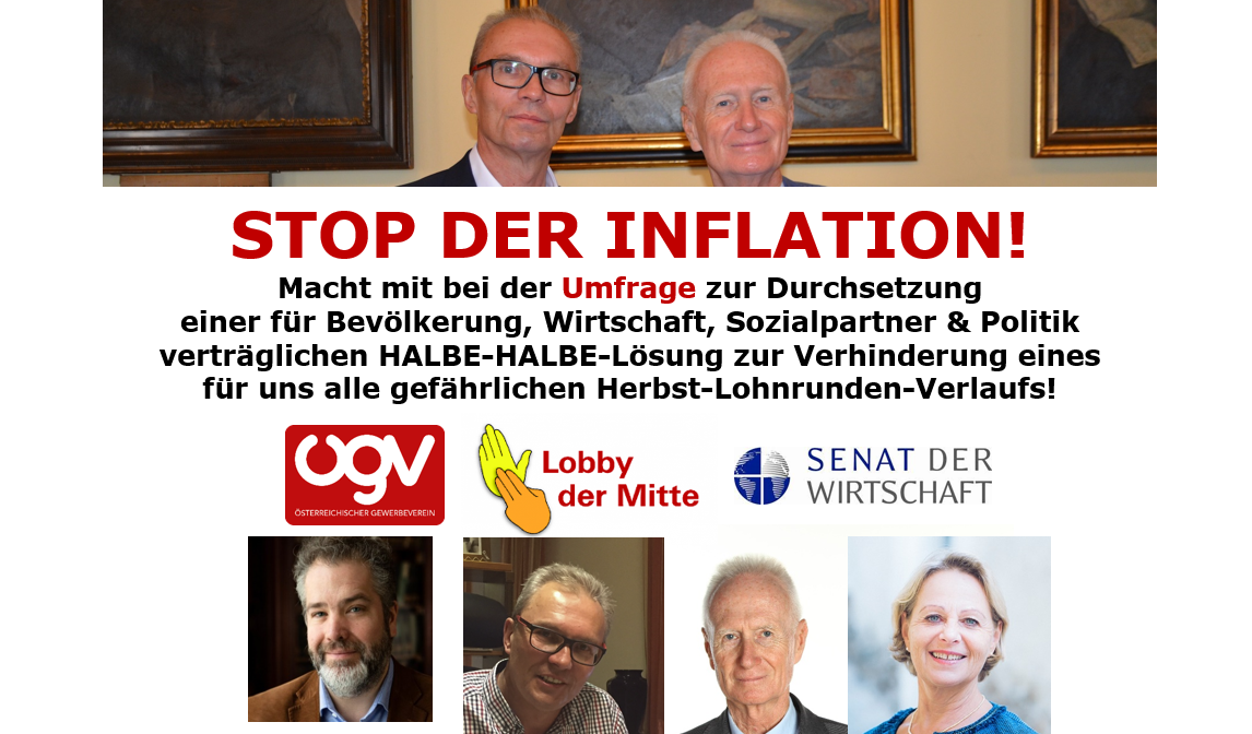 Aktion HALBE-HALBE für Inflationsbekämpfung: PETITION & UMFRAGE ...